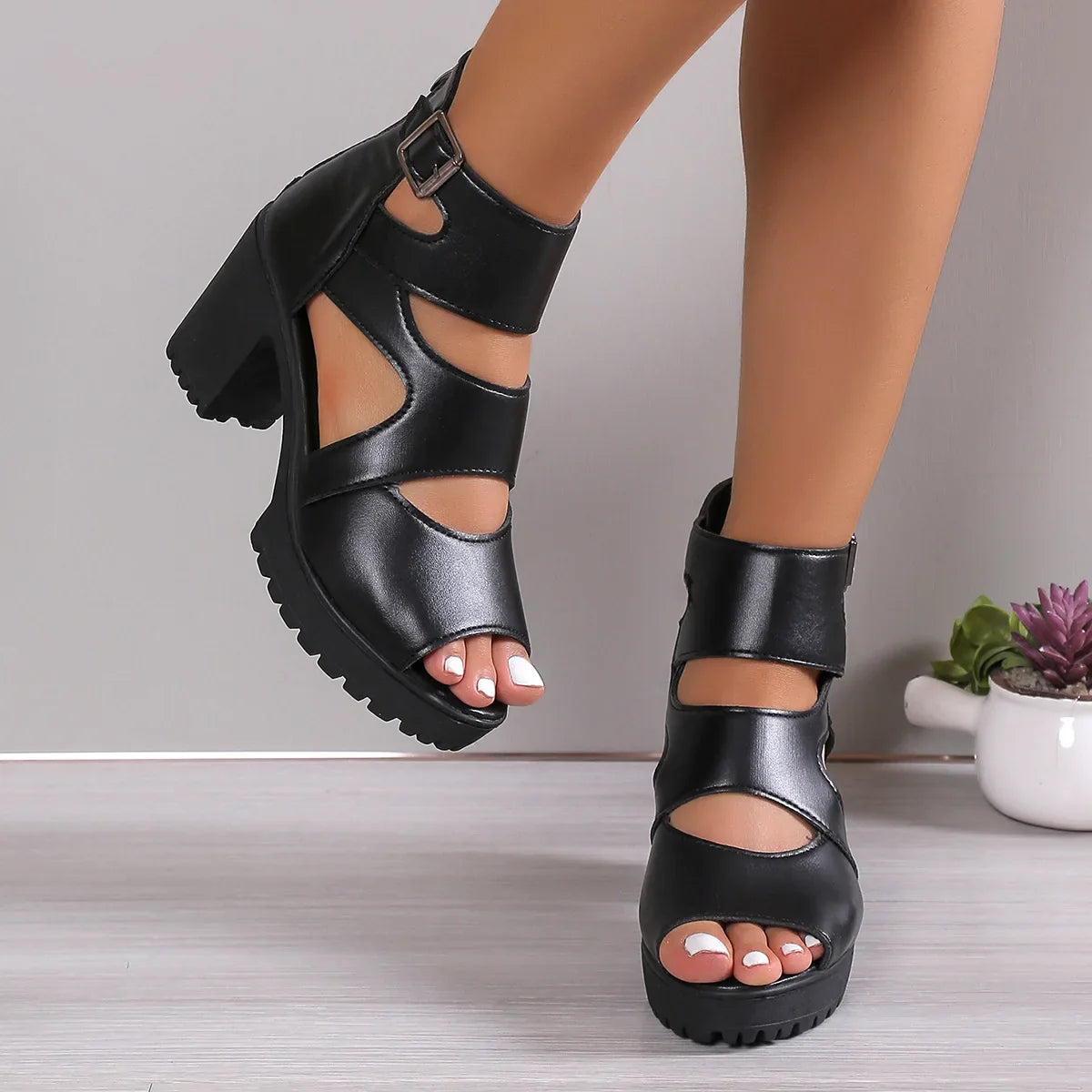 Tall Heel Dark Platform Sandal – Shop PrincessAce