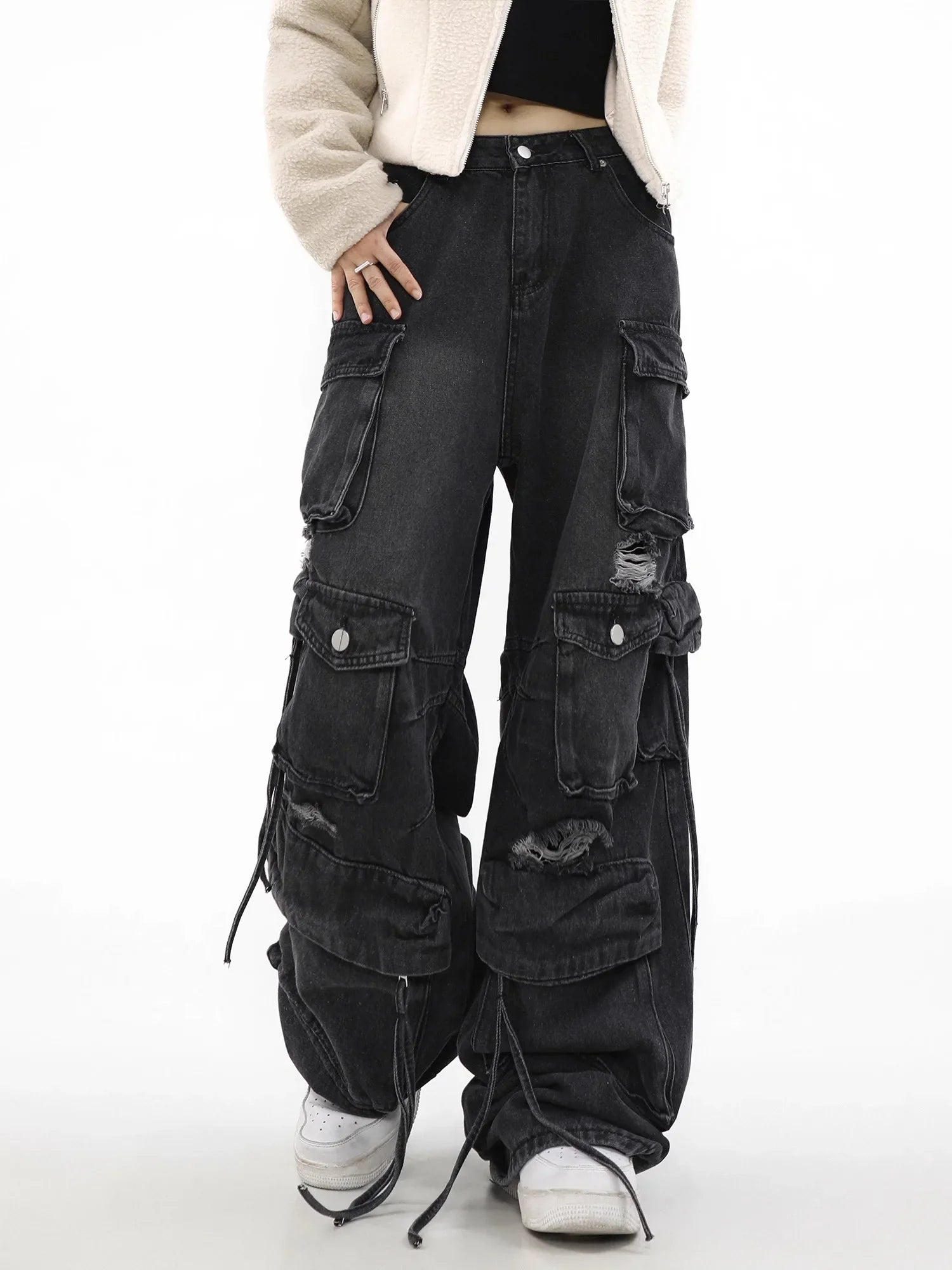 Vintage Gothic Broad-Leg Ebony Denim Pant – Shop PrincessAce